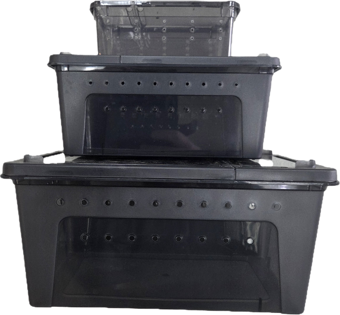 RC Black Translucent Plastc Tubs Various Sizes | Reptile Creative